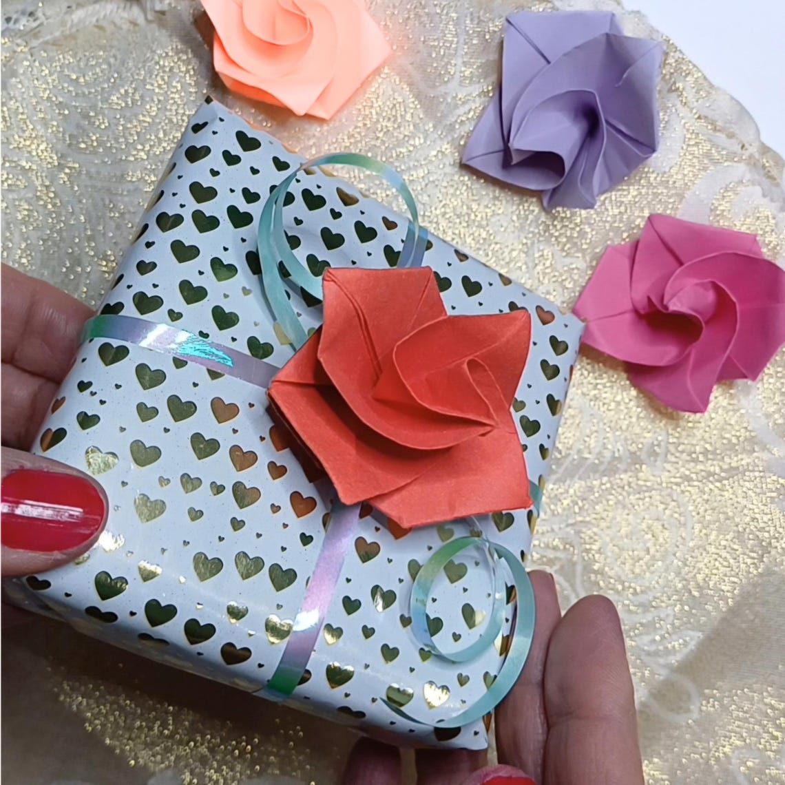 Printable Origami Rose Instructions, Mother's Day Gift, Flowers Paper ...