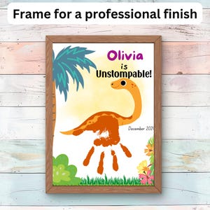 Editable Dinosaur Handprint Art Bundle, Personalized Printable for Kids ...