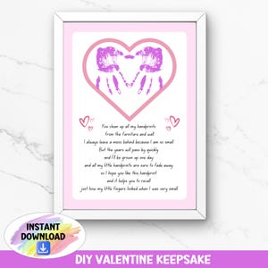 Valentine's Day Handprint Poem, Handprint Poem Gift for Mom, Gift for ...