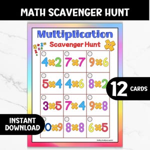 Multiplication Scavenger Hunt, Math Game for Kids, Classroom Activity ...