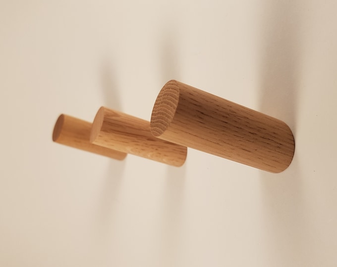 Floating Oak Peg Hook - Etsy UK