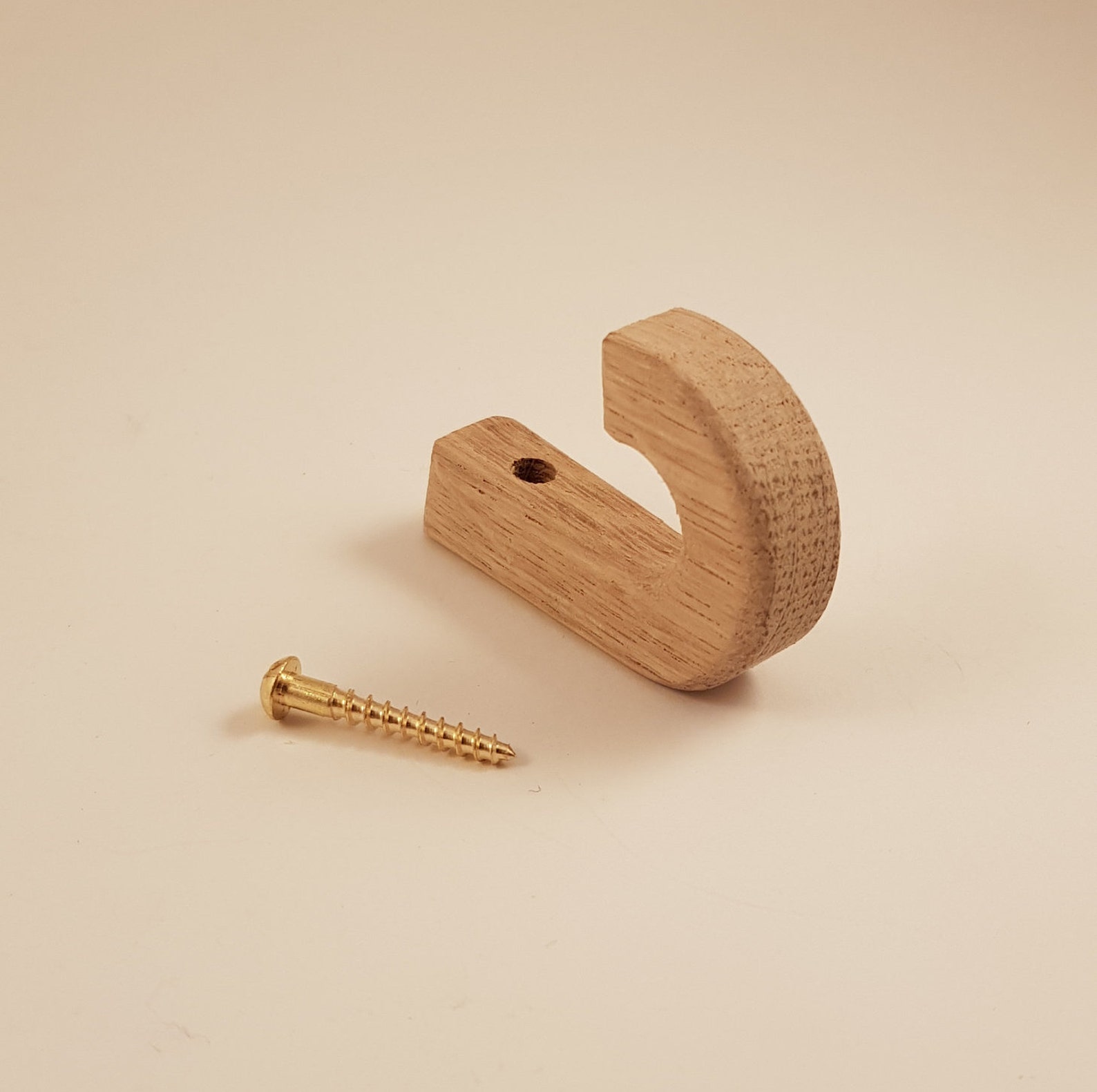 Small Oak Hook - Etsy UK