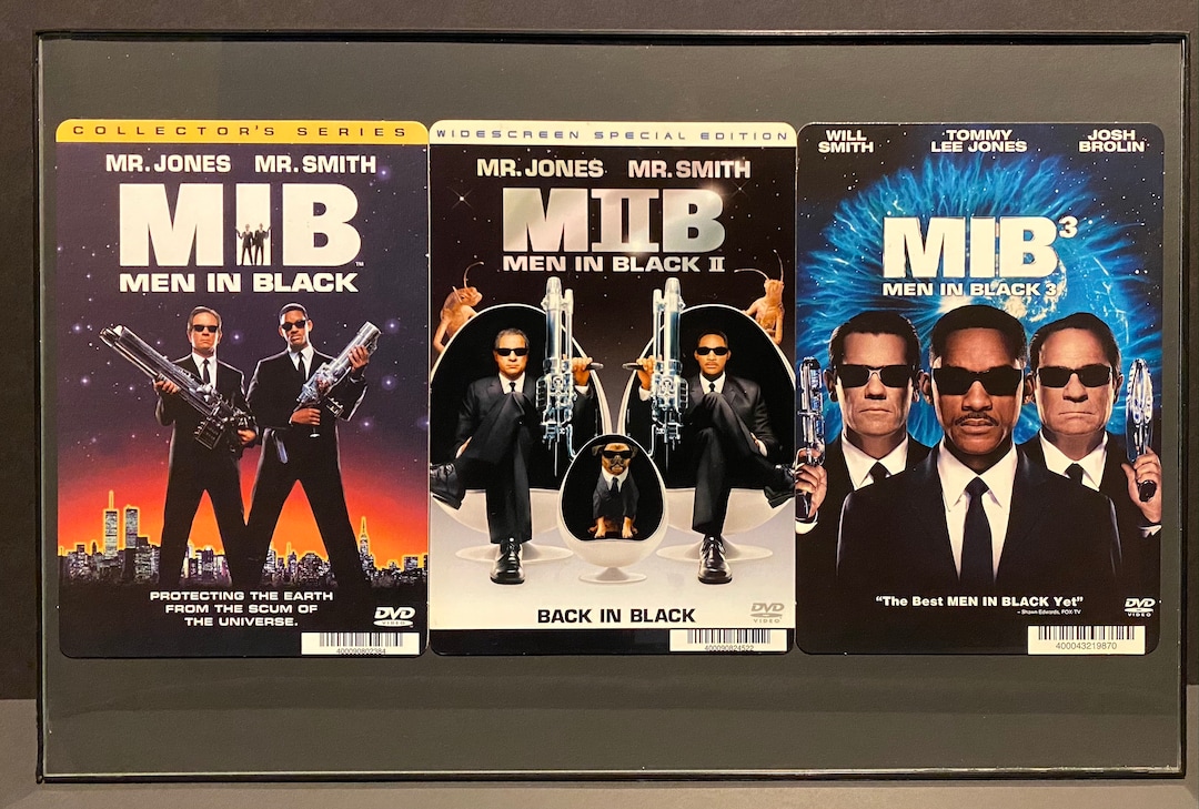 Men in Black Trilogy Framed Art Backer Card Movie Poster Marvel MIB ...