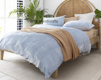 3 Pieces Set Luxury Crushed Blue Velvet Duvet Cover Boho - Etsy