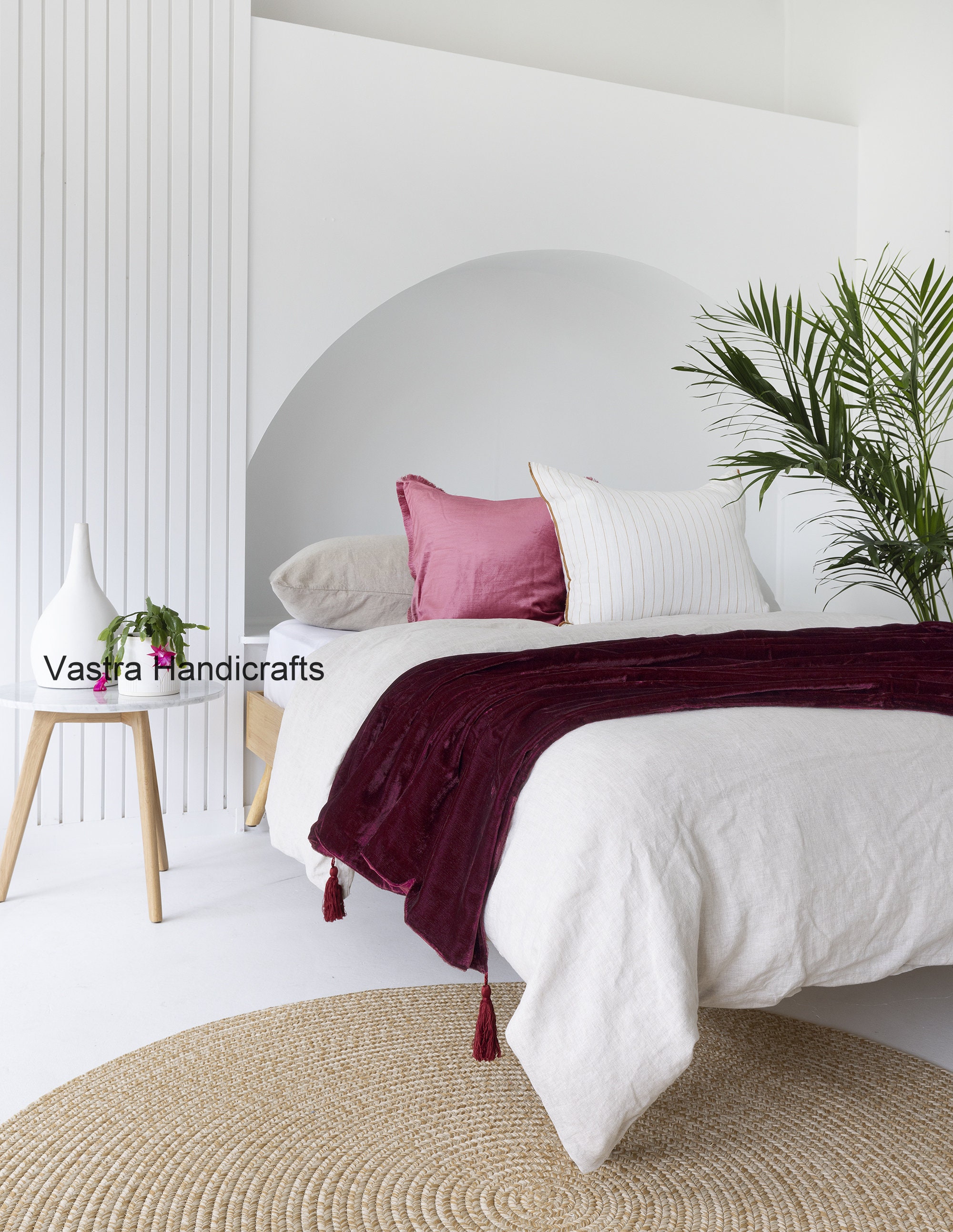 Luxury Crushed Wine Red Burgundy Velvet Throw Blanket With - Etsy