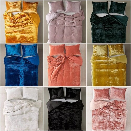 Luxury Royal Blue Velvet Duvet Cover 3 Pc Set Boho Bedding UO - Etsy