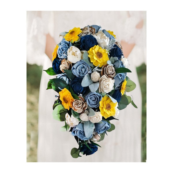 Sunflower Blue Bouquet - Etsy
