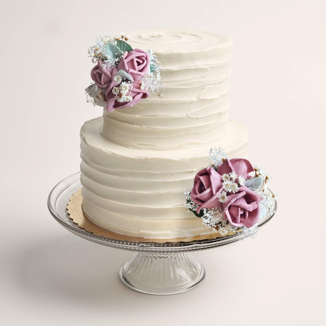 Dusty Rose Cake Flower Topper Sola Wood Blush Mauve Pink Wedding Bridal ...