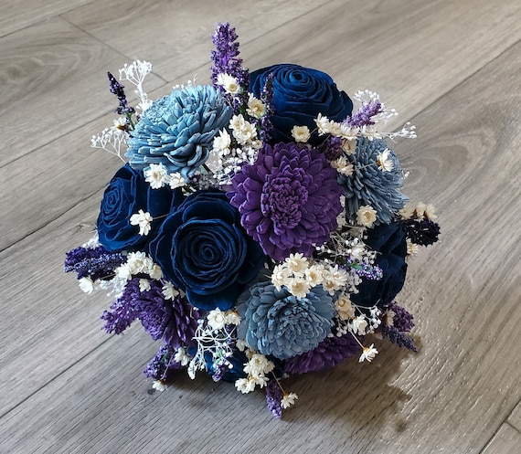 Navy Blue Flowers Bouquet Navy Blue – J & S Floral