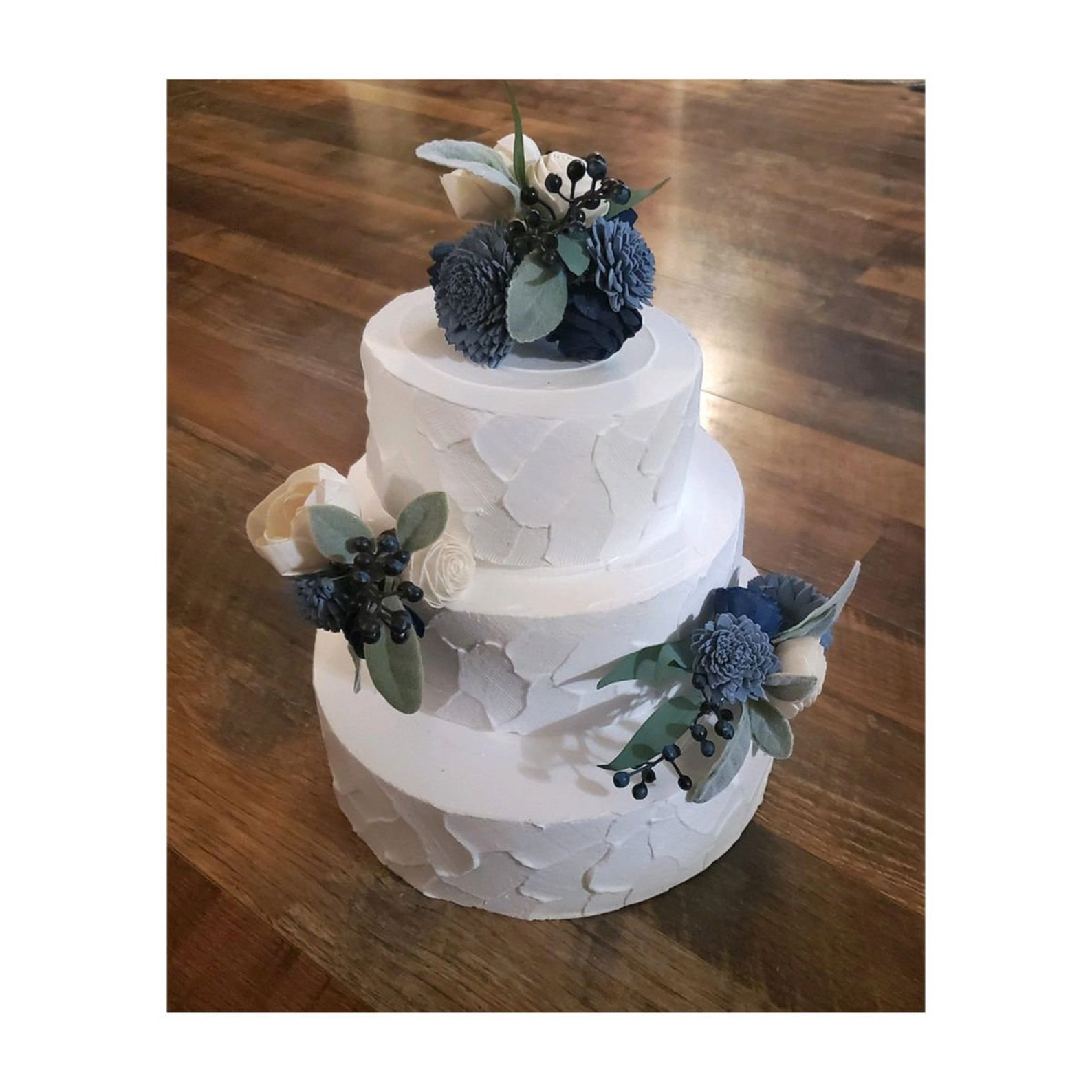 3PC Dusty Blue Cake Topper Dusty Blue Wedding Cake Ideas - Etsy