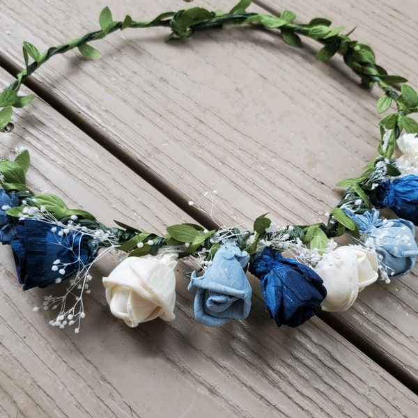 Blue Flower Crown - Etsy