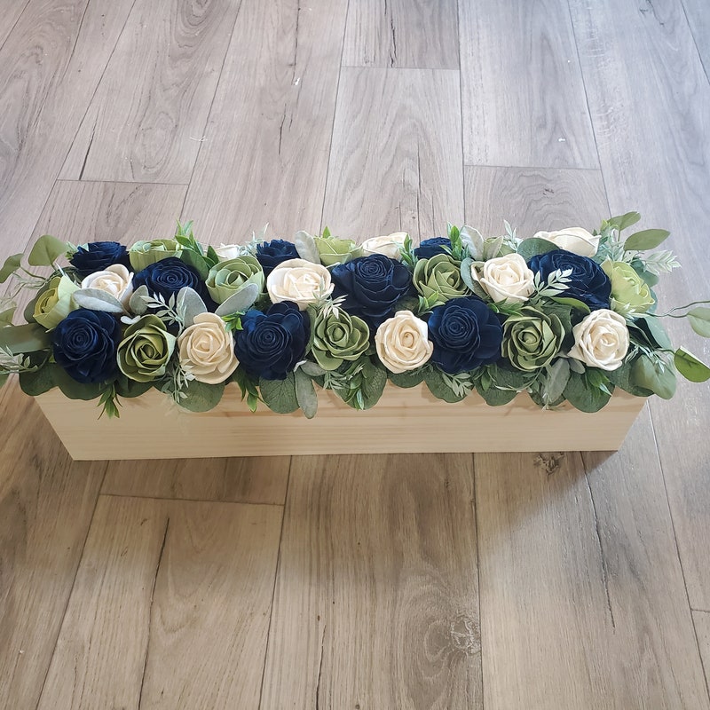 Wood Box Centerpiece - Etsy