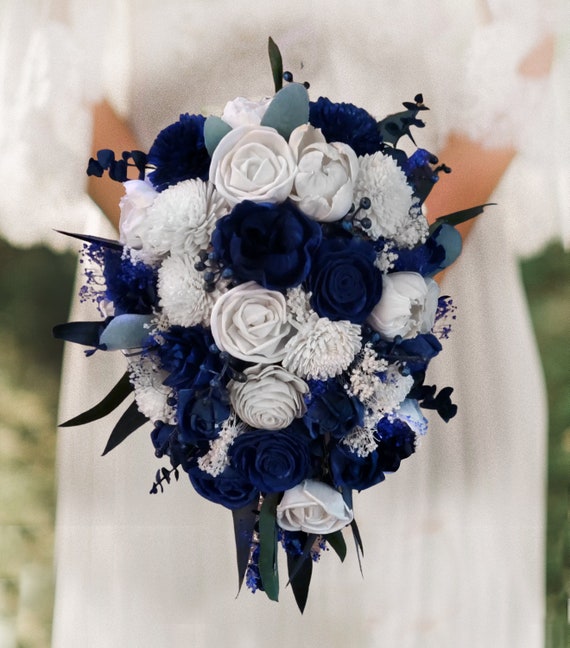 Navy Blue Flowers
