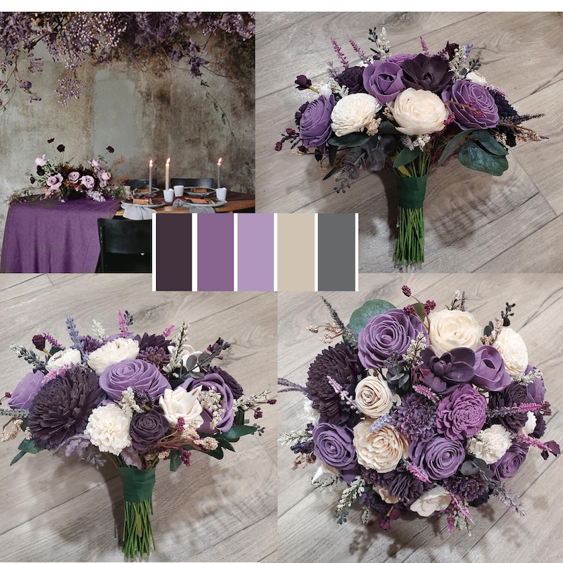 Plum Wedding Bouquet - Etsy