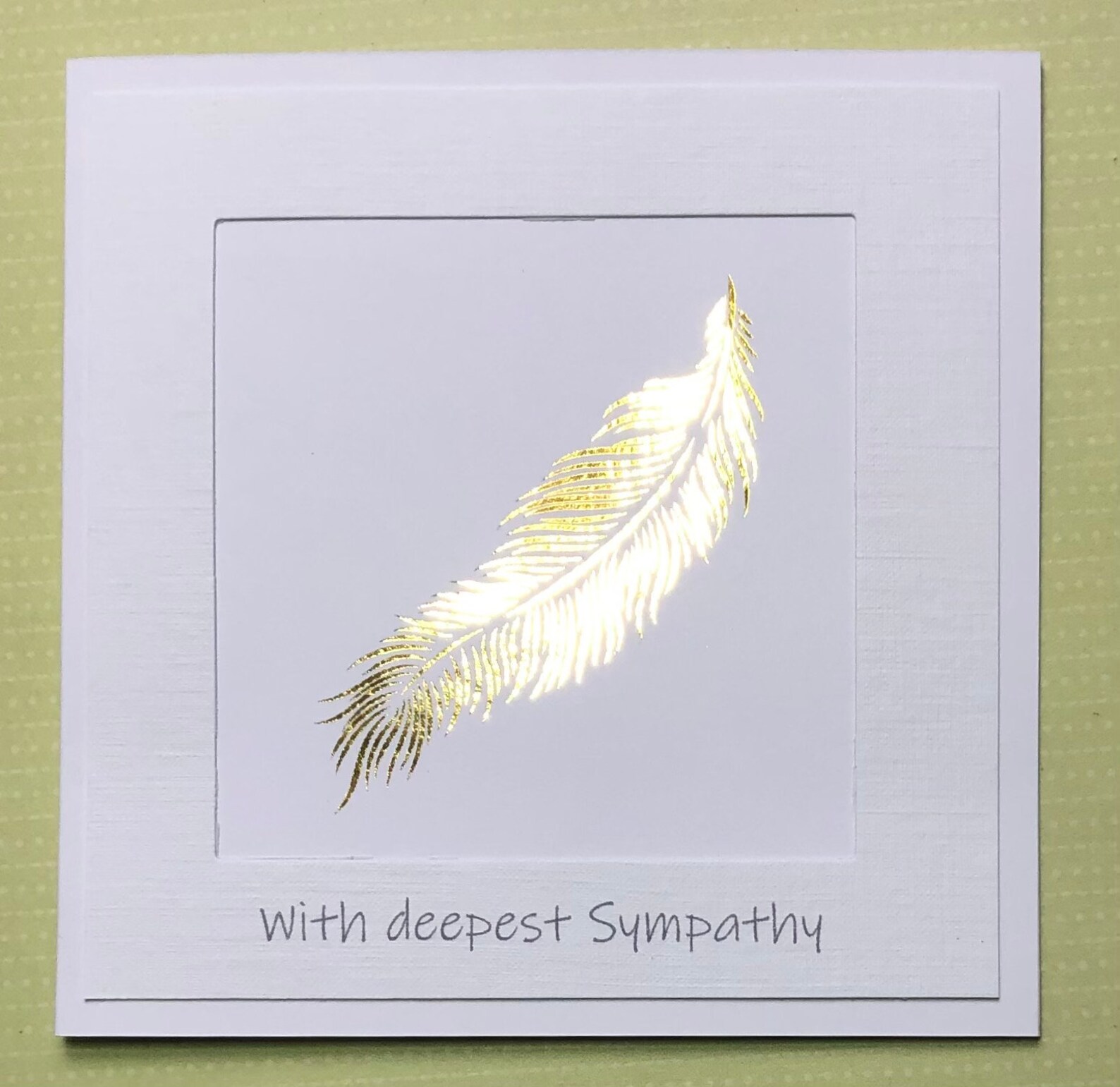 Sympathy Silver Feather Hand Made Card - Etsy