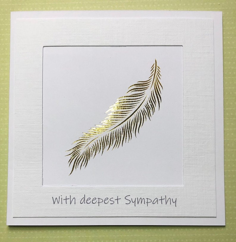 Sympathy Silver Feather Hand Made Card - Etsy