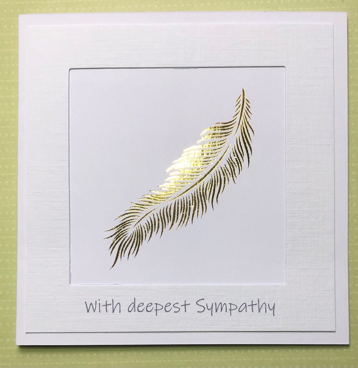 Sympathy Silver Feather Hand Made Card - Etsy