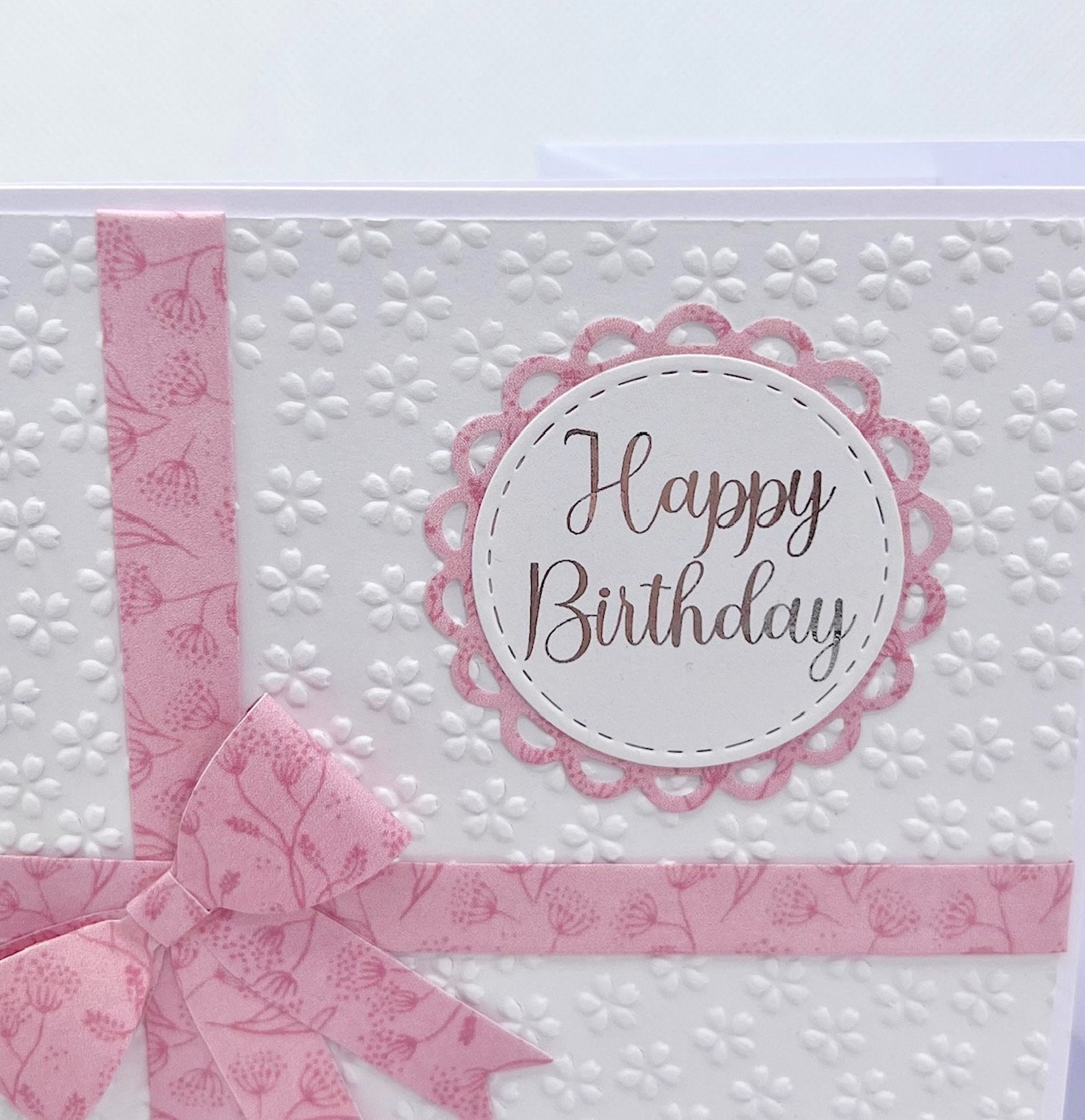 Hand Made Happy Birthday Pink 3D Embossed Gift Foiled Card - Etsy