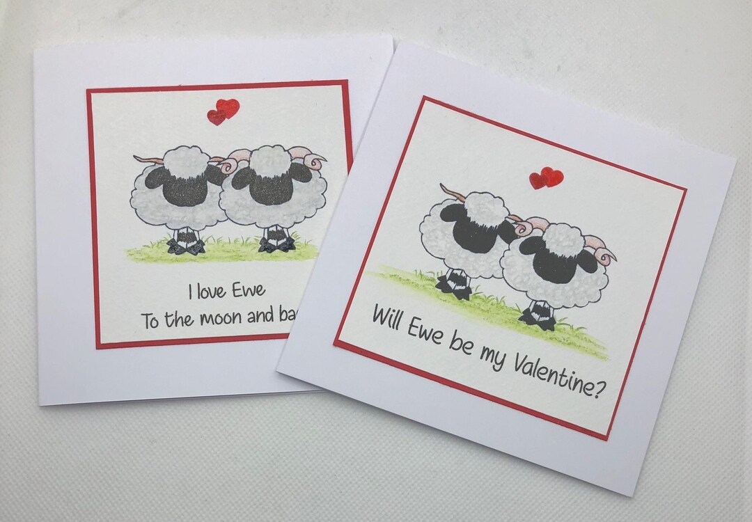 Hand Made Valais Black Nose Sheep Valentines Card - Etsy