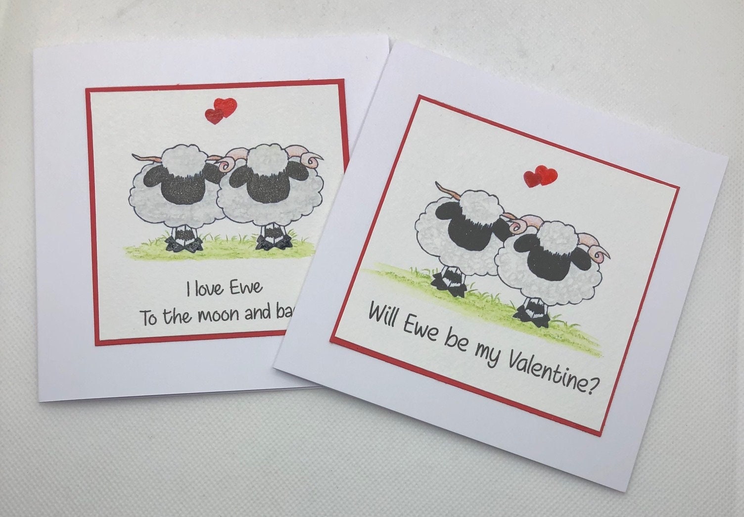 Hand Made Valais Black Nose Sheep Valentines Card - Etsy