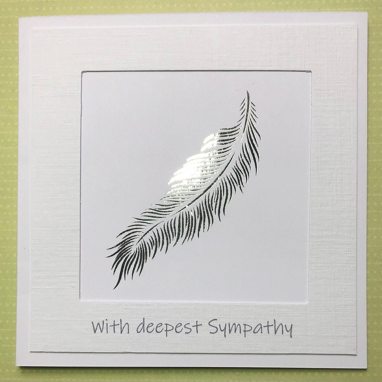 Sympathy Silver Feather Hand Made Card - Etsy