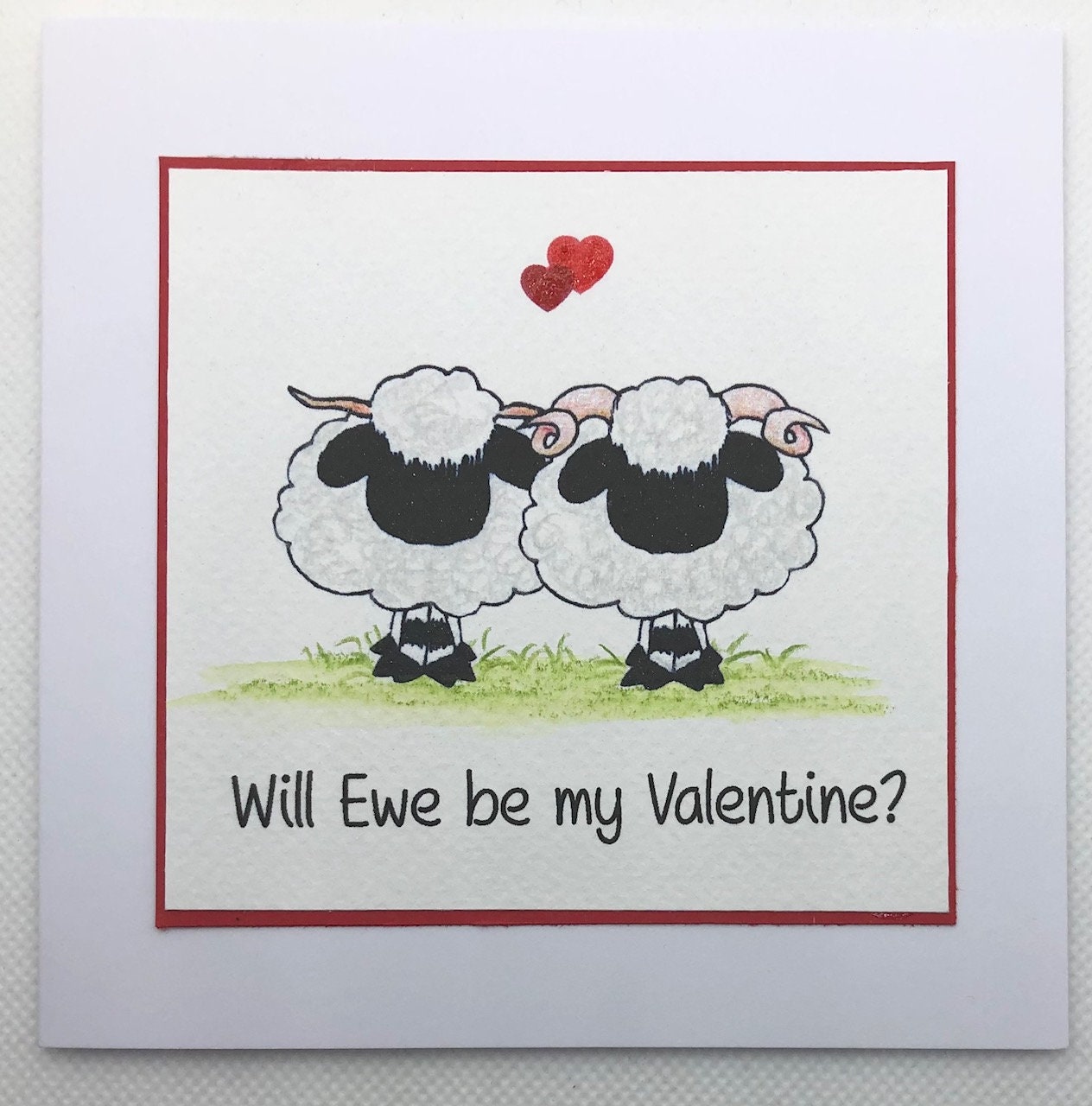Hand Made Valais Black Nose Sheep Valentines Card - Etsy