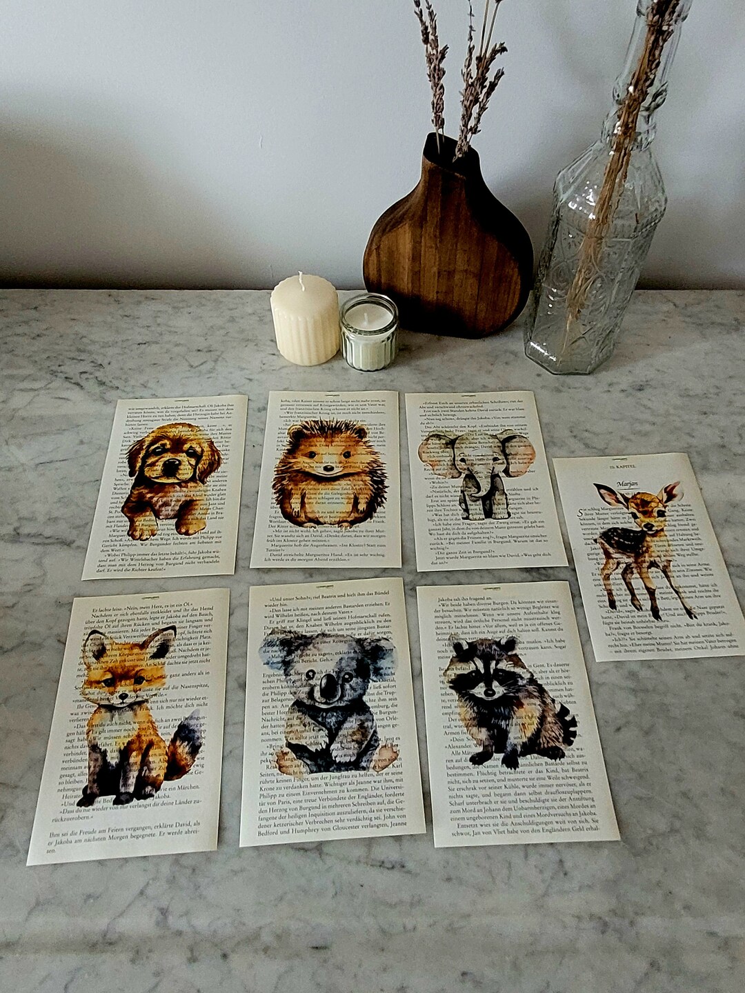 Adorable Set: 7 Cute Baby Animal Book Page Prints for Collages ...