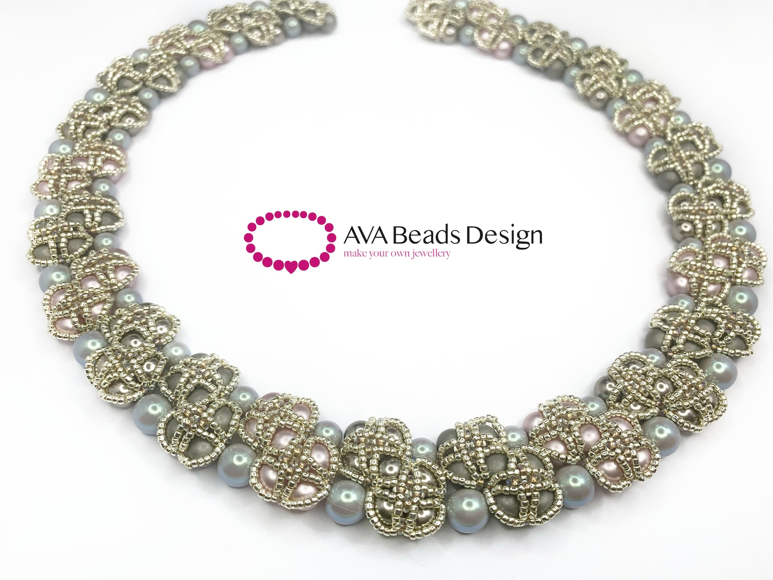 Necklace Tutorial , Beading Pattern , Pearl Necklace Tutorial , Pearl ...