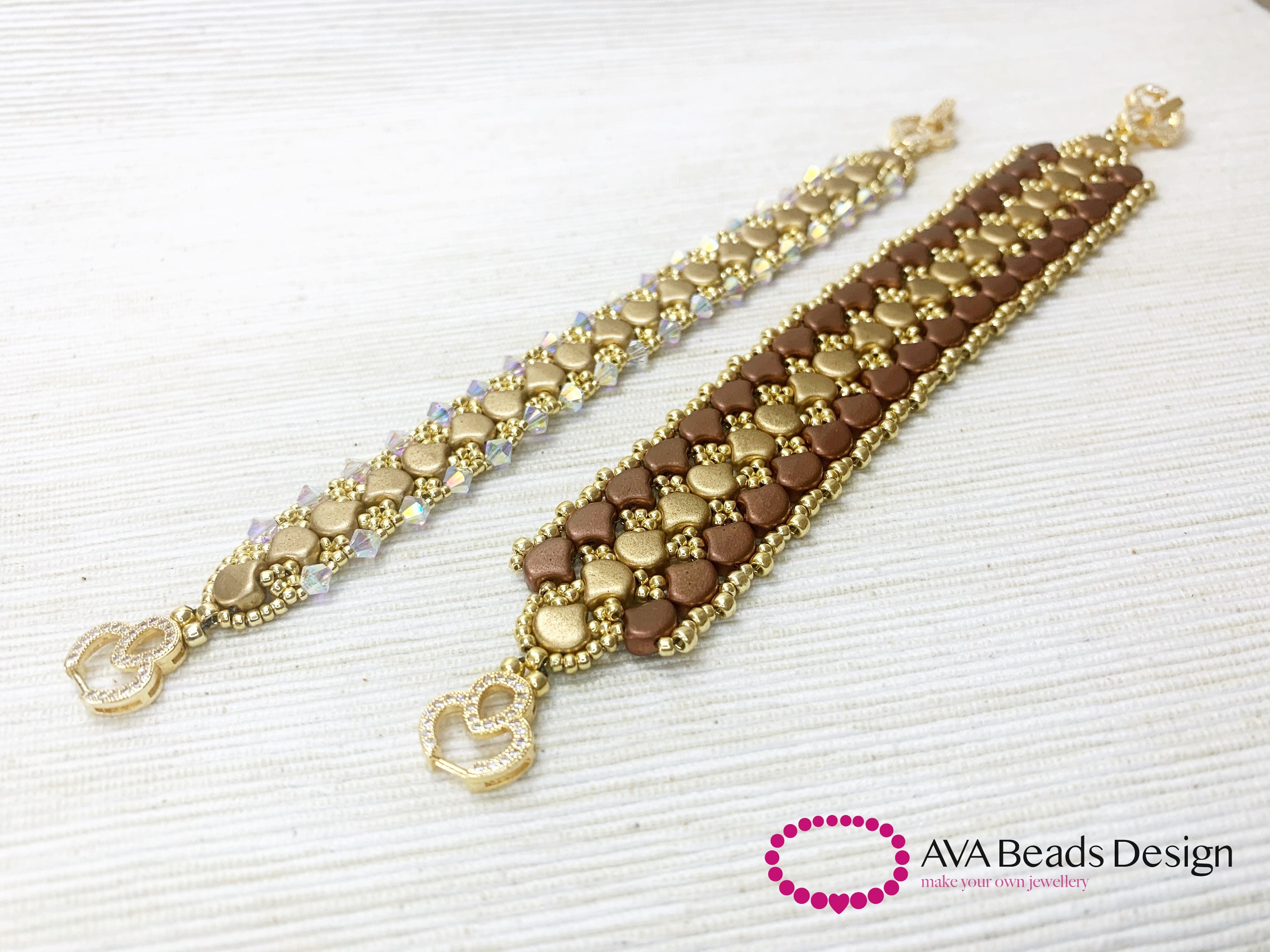Beaded Bracelet PDF Pattern / Tutorial 2 in 1 for the "mirror and Grand ...