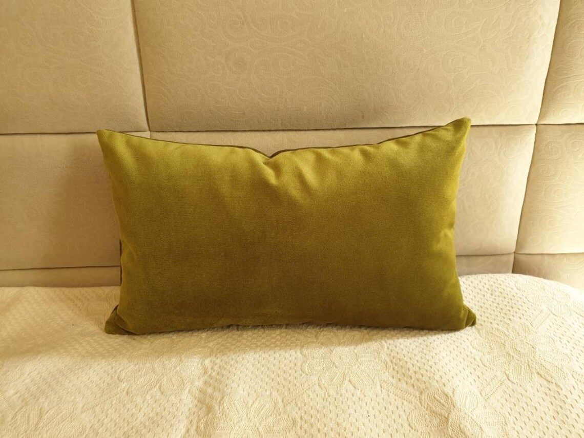Chartreuse Pillow Cover Lumbar Pillow Case Olive Green | Etsy