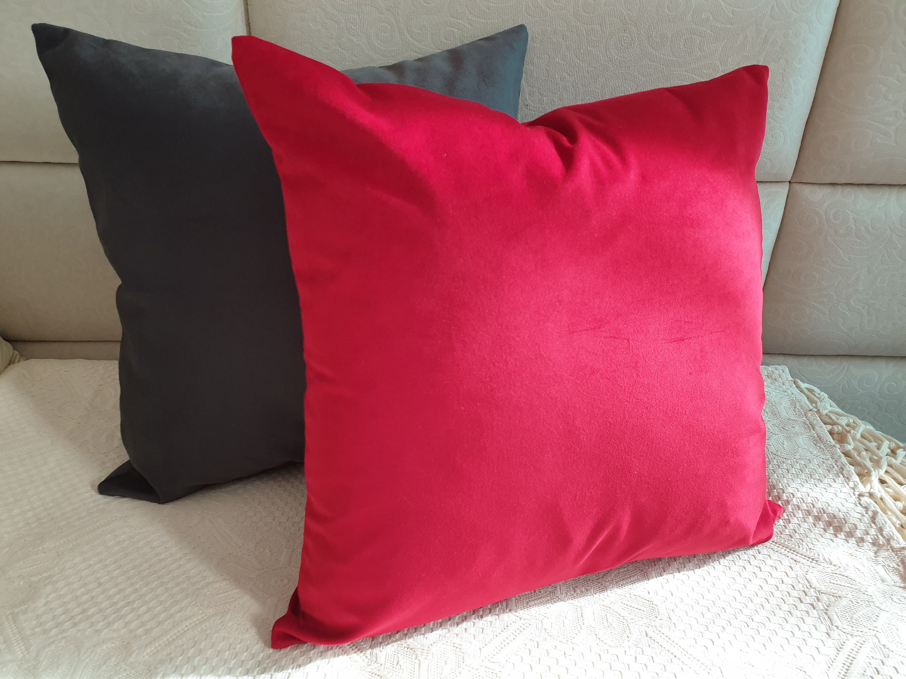 Red Velvet Pillow Cover Red Pillow Case Velvet Pillow Red - Etsy