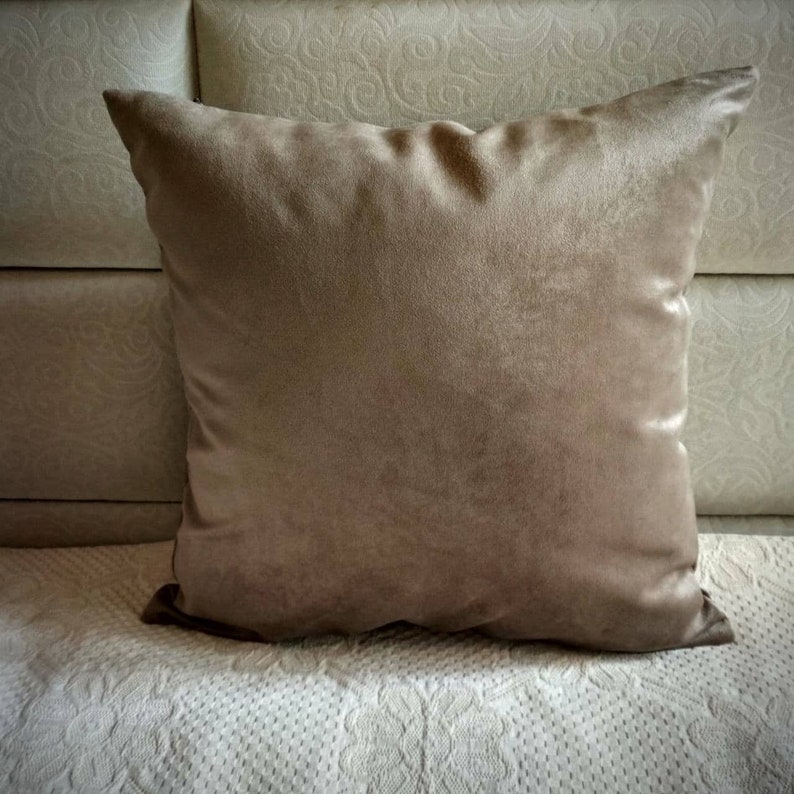 Taupe Velvet Pillow Cover Light Brown Pillow Case Velvet | Etsy