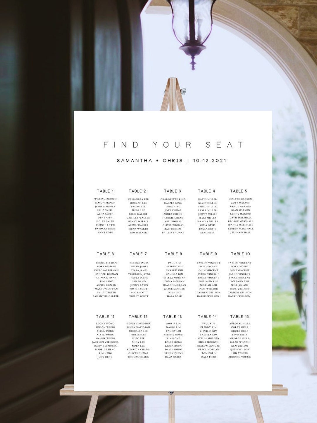 Personalized Seating Planseating Chart on 5mm Foam Board - Etsy