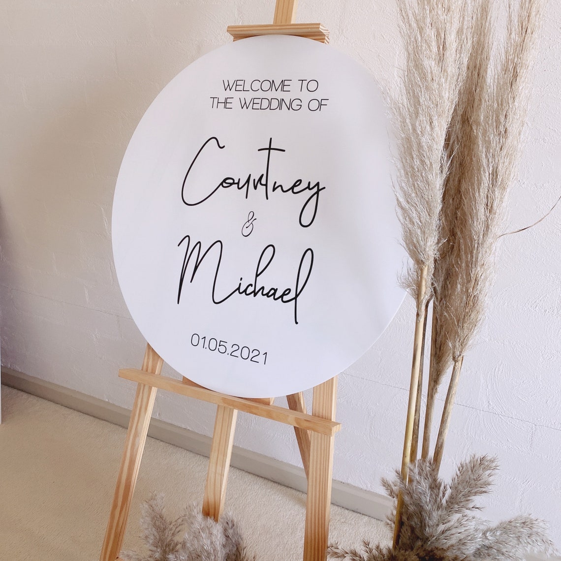 Circle Acrylic Welcome Sign wedding Acrylic Sign / Wedding - Etsy Australia