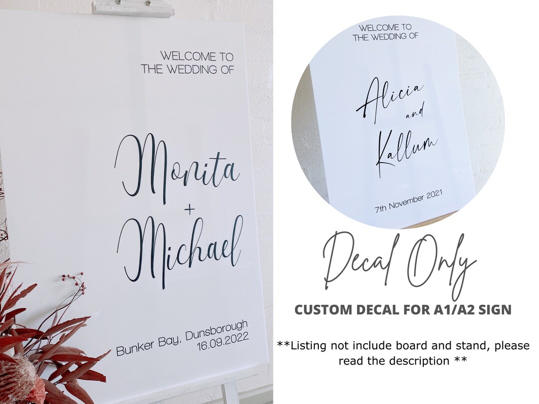 Welcome Sign Decal, Custom Sticker ,wall Decal.event Sign Decal Wedding ...