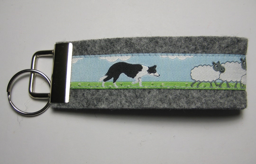 Grey Felt Keychain - BORDER COLLIE / SHEEPDOG Black - Etsy