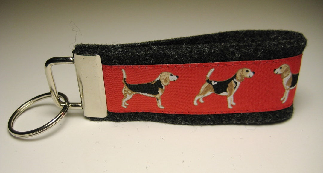Keyring Made of Felt Anthracite - BEAGLE - HARRIER Hound Red - Etsy