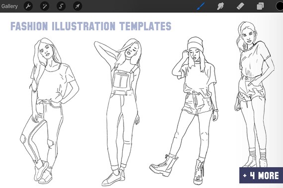 Drawing & Illustration Fashion Illustration Template Procreate Fashion ...