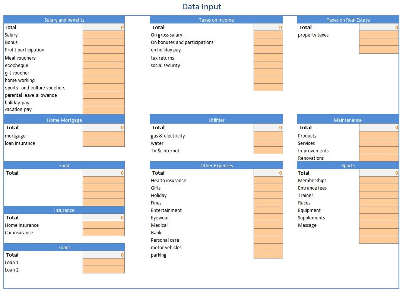 Personal Balance Sheet & Net Worth Calculator - Etsy
