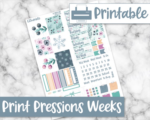 Weekly Planner Sticker Kit/printable Stickers/print Pression - Etsy