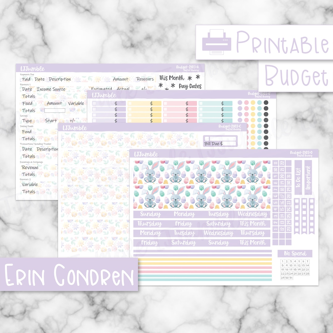 Monthly Budget Planner Sticker Kit/printable Stickers/planner - Etsy