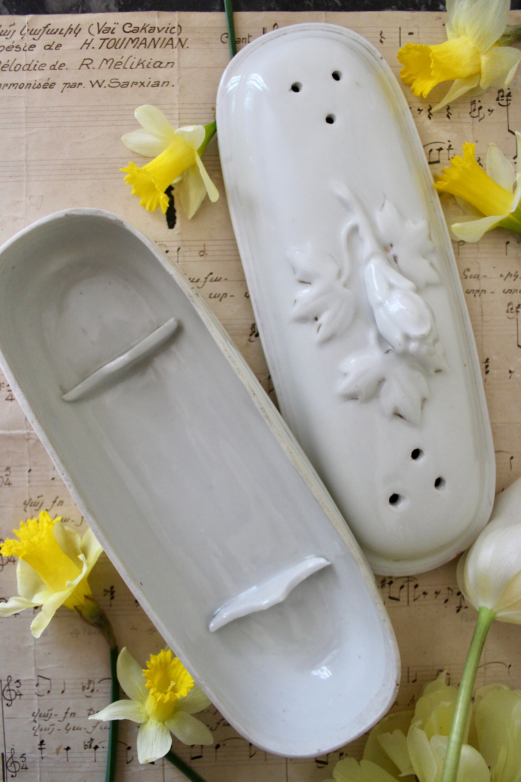 Vintage Porcelain Toothbrush Box Holder, WG and Co, Limoges France ...