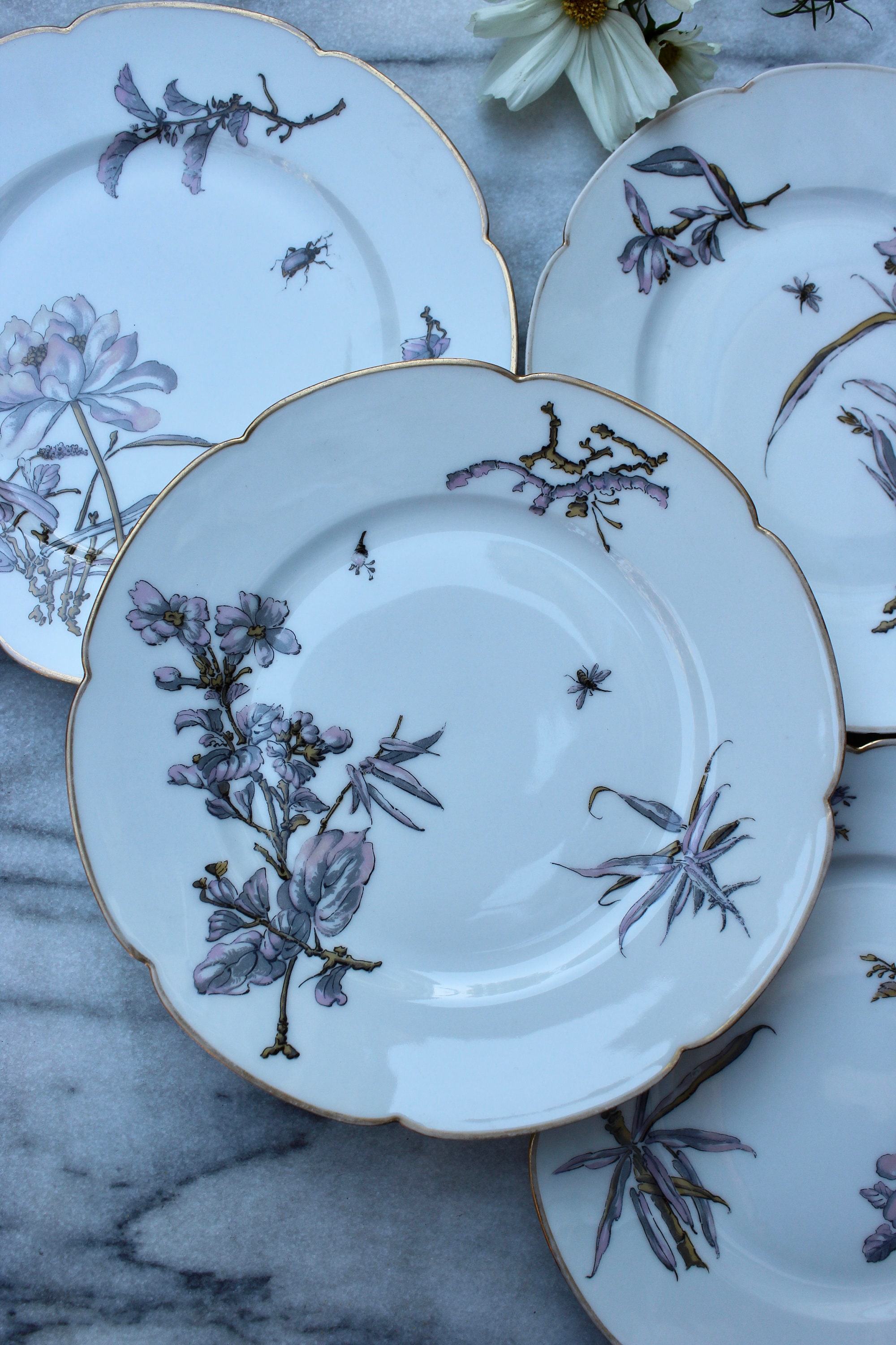 Set of 4 Porcelain Plates, V.tor Étienne Rue Paradis - Etsy