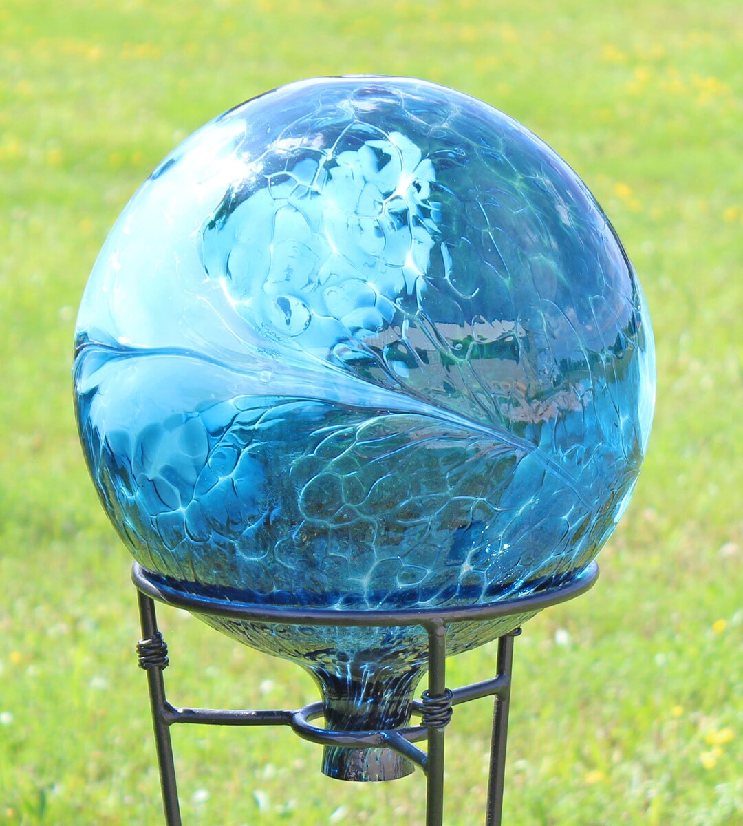Glass Gazing Ball "sea Green" 12 Inch - Etsy