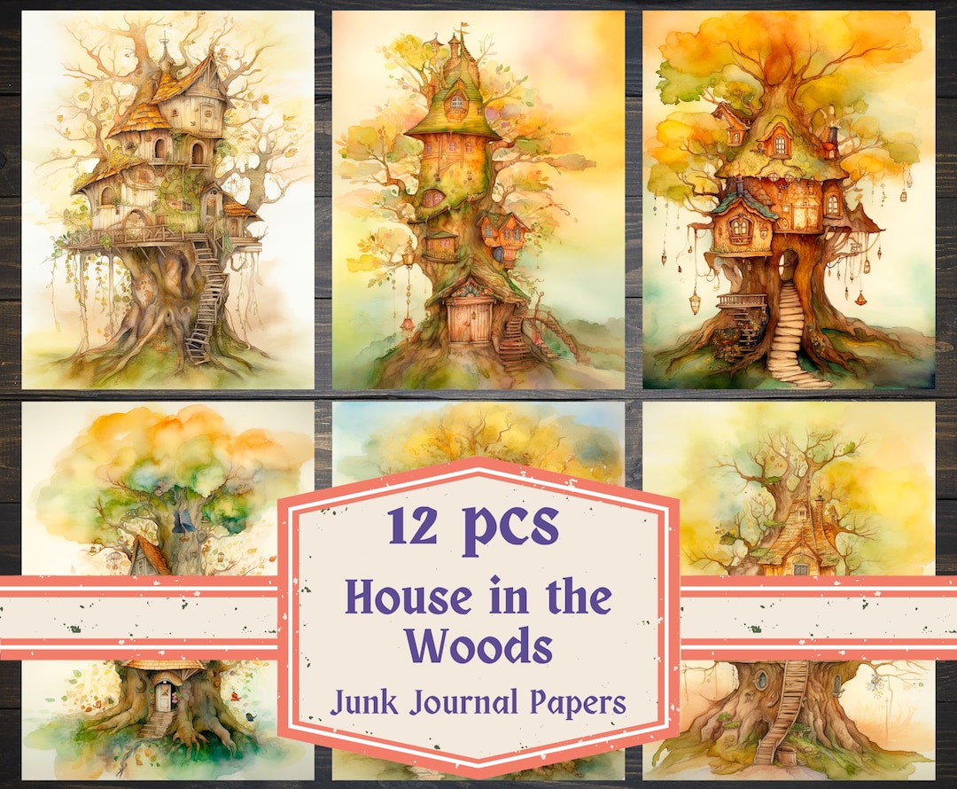 Junk Journal Kit House in the Woods Papers Journal - Etsy