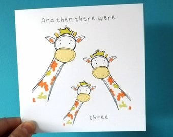 New Baby Boy Card, and Then There Were Three, Personalised Baby ...