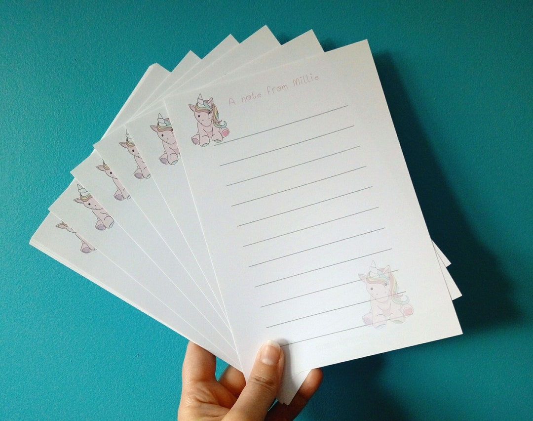 Personalized Unicorn Writing Paper Set: A5 Letter Stationery - Etsy