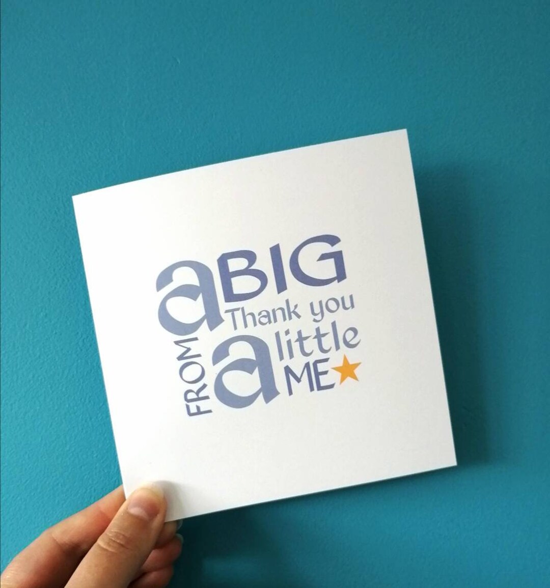 Thank You Card: 'big Thanks From a Little Me' Note - Etsy