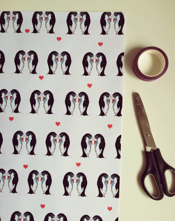 Penguin Gift Wrap Penguins Cute Penguin Gift Penguin Lover - Etsy