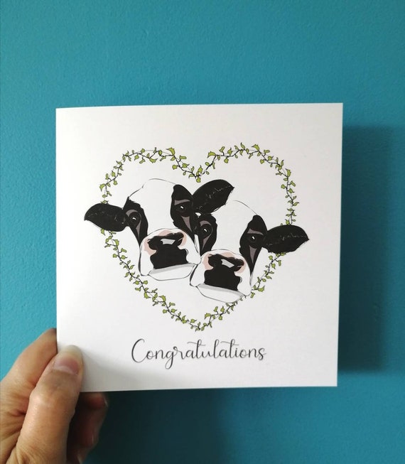 Cow Congratulations Card Wedding Card Cows Card - Etsy